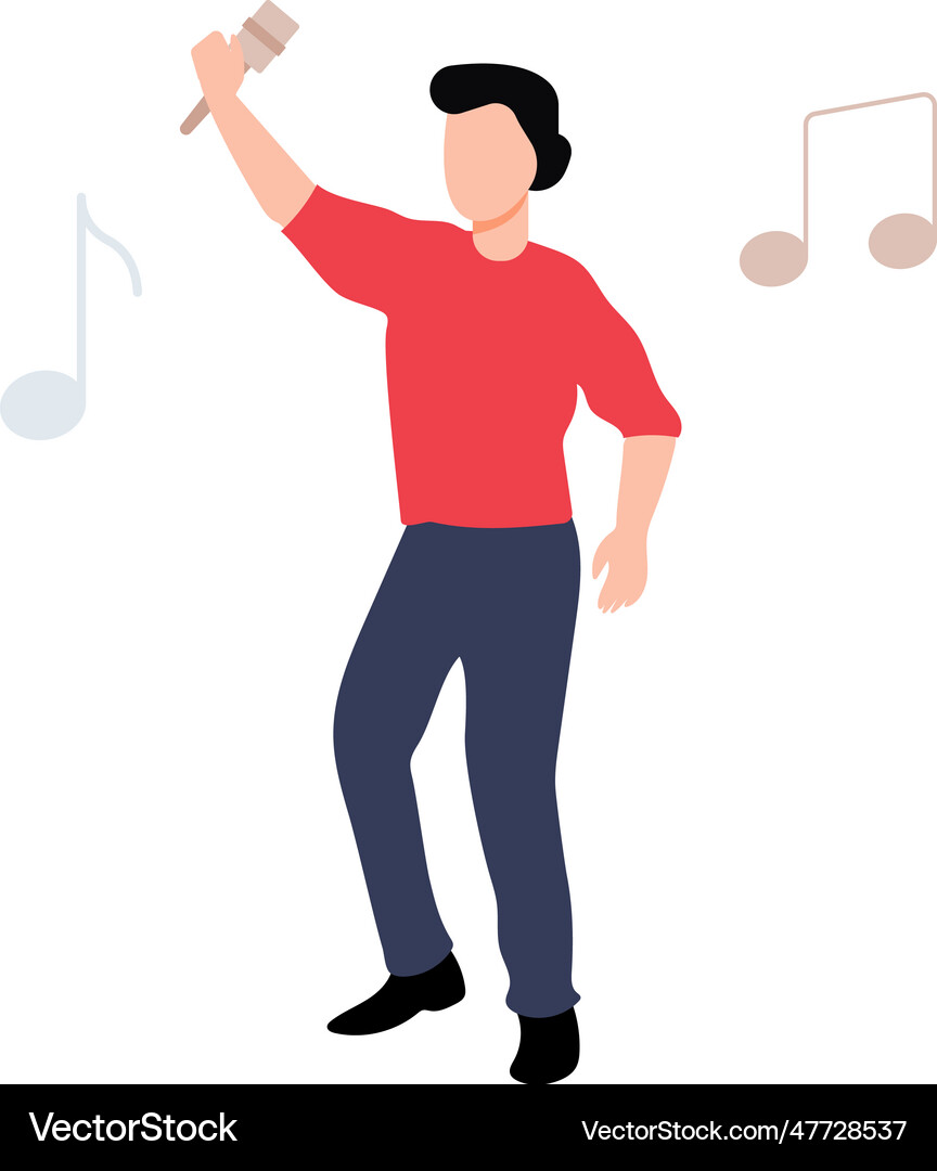 Girl is singing into the mic Royalty Free Vector Image