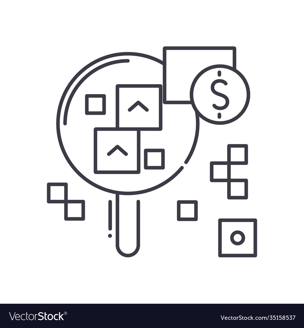 Objective icon linear isolated thin Royalty Free Vector