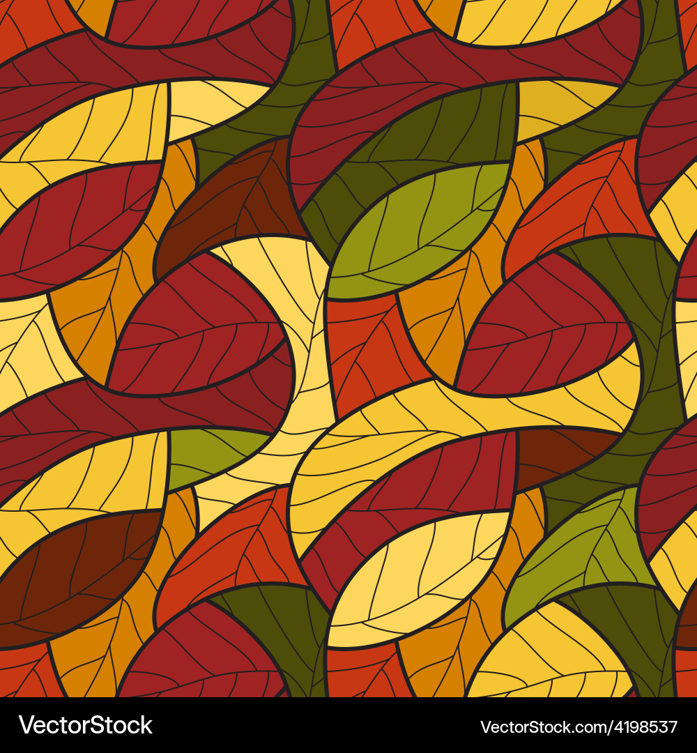 Seamless pattern with leafs Royalty Free Vector Image