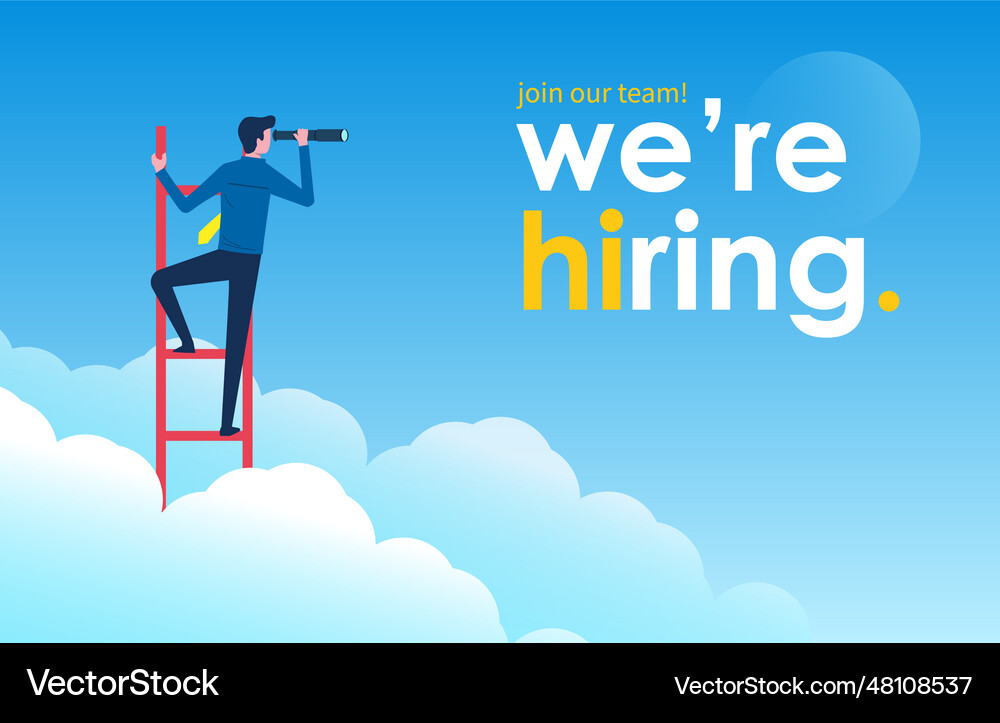 We are hiring concept job vacancy with creative Vector Image
