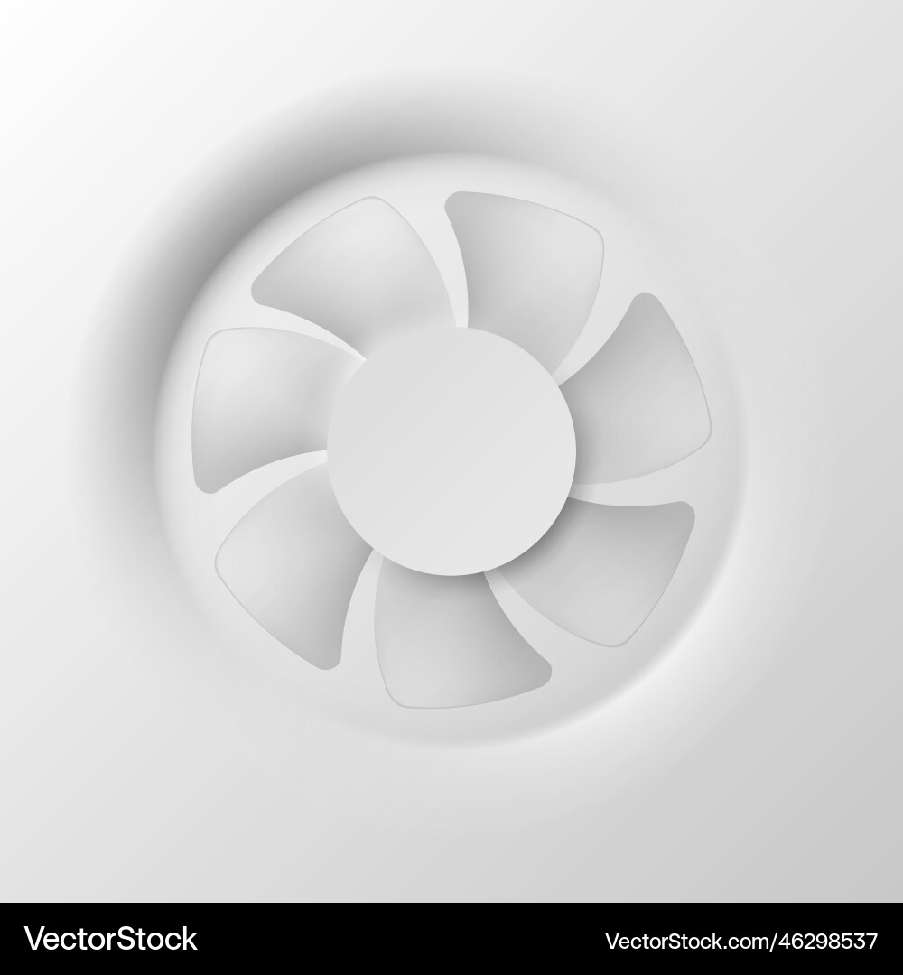 White minimalistic air cooling fan neumorphism Vector Image