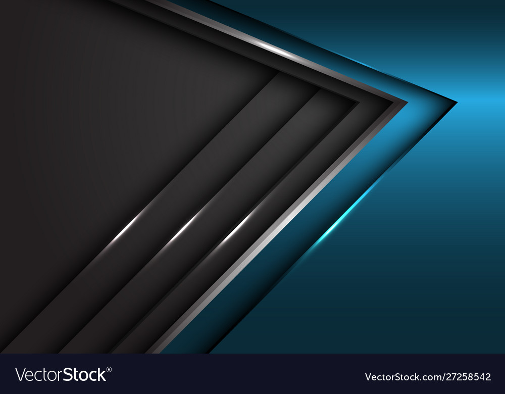 Abstract Blue Grey Gold Metallic Luxury Overlap Vector Image