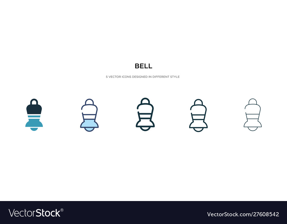 Bell icon in different style two colored Vector Image