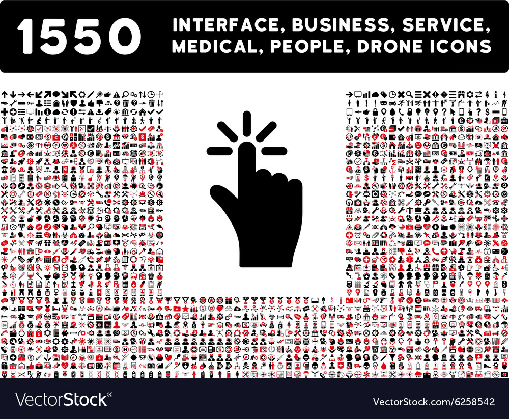 Click icon and more interface business tools Vector Image