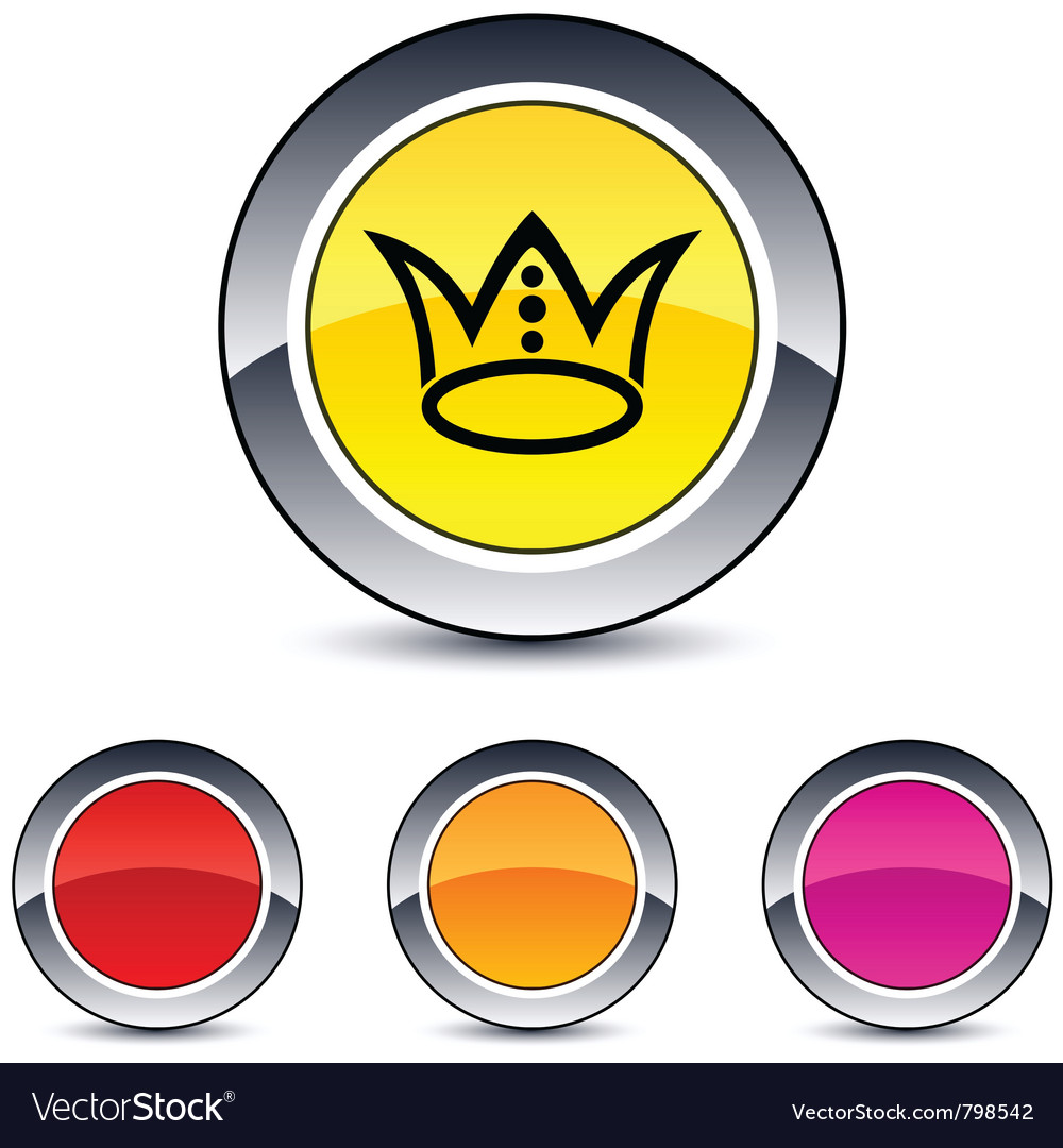 Crown round button Royalty Free Vector Image - VectorStock