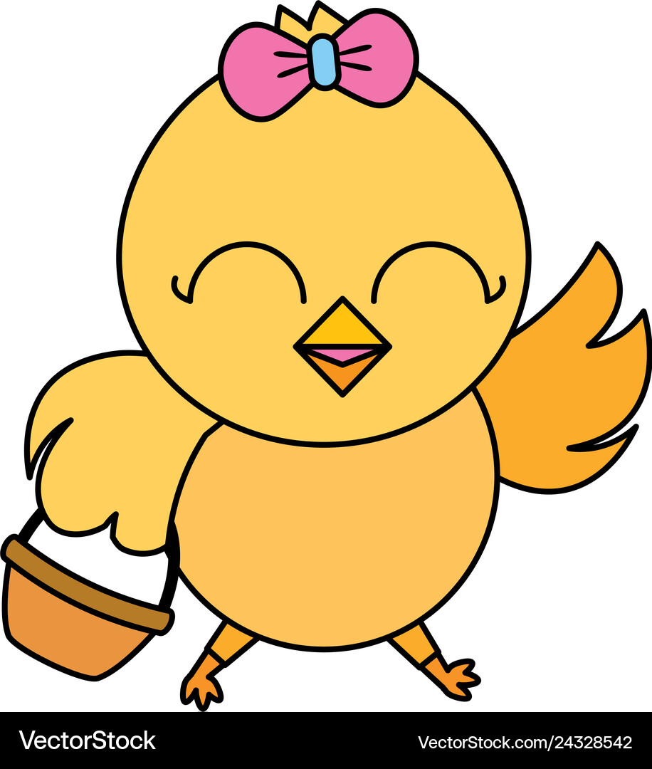 Cute chick female cartoon Royalty Free Vector Image