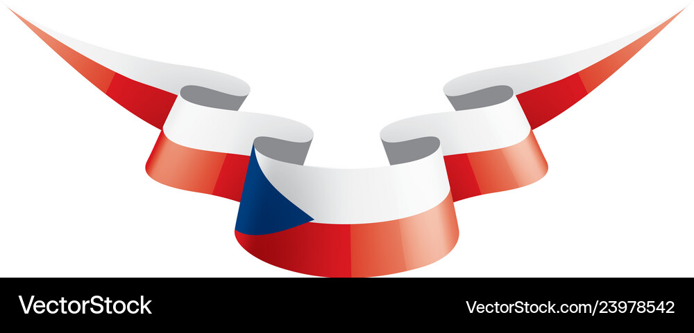 Czechia flag on a white Royalty Free Vector Image