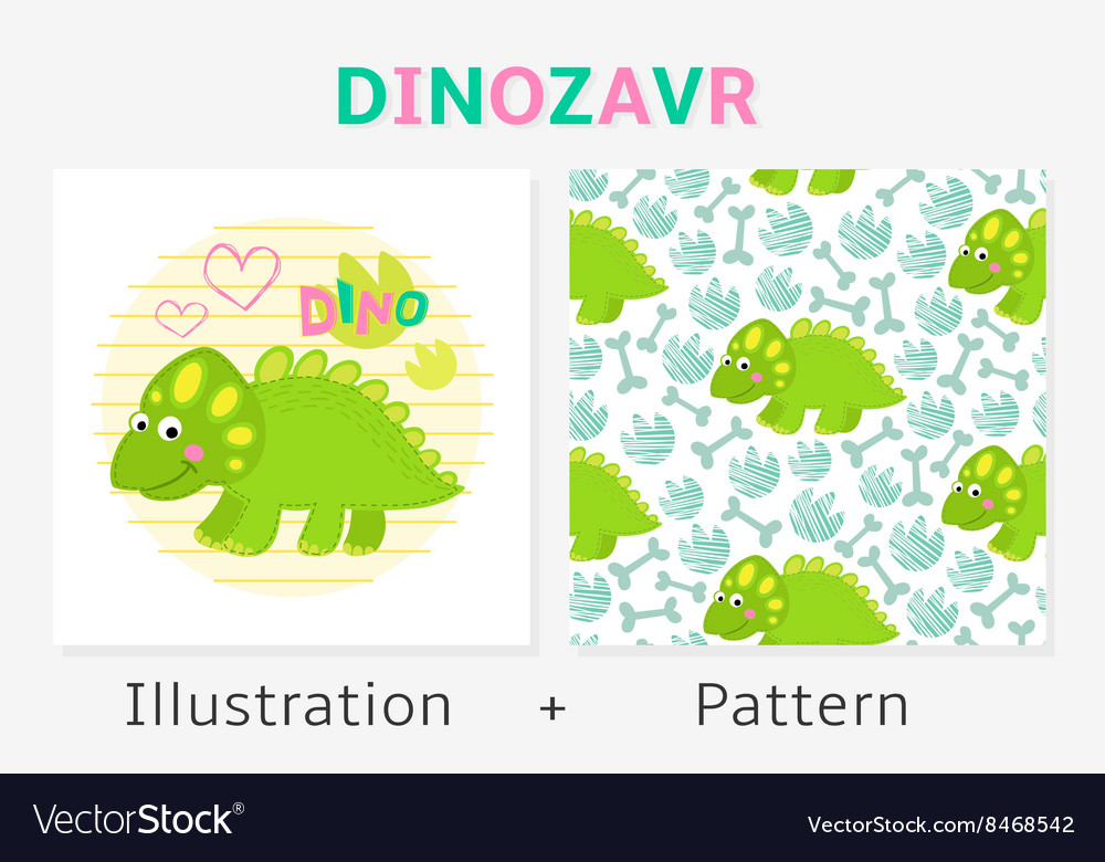 Dinosaur seamless pattern Royalty Free Vector Image