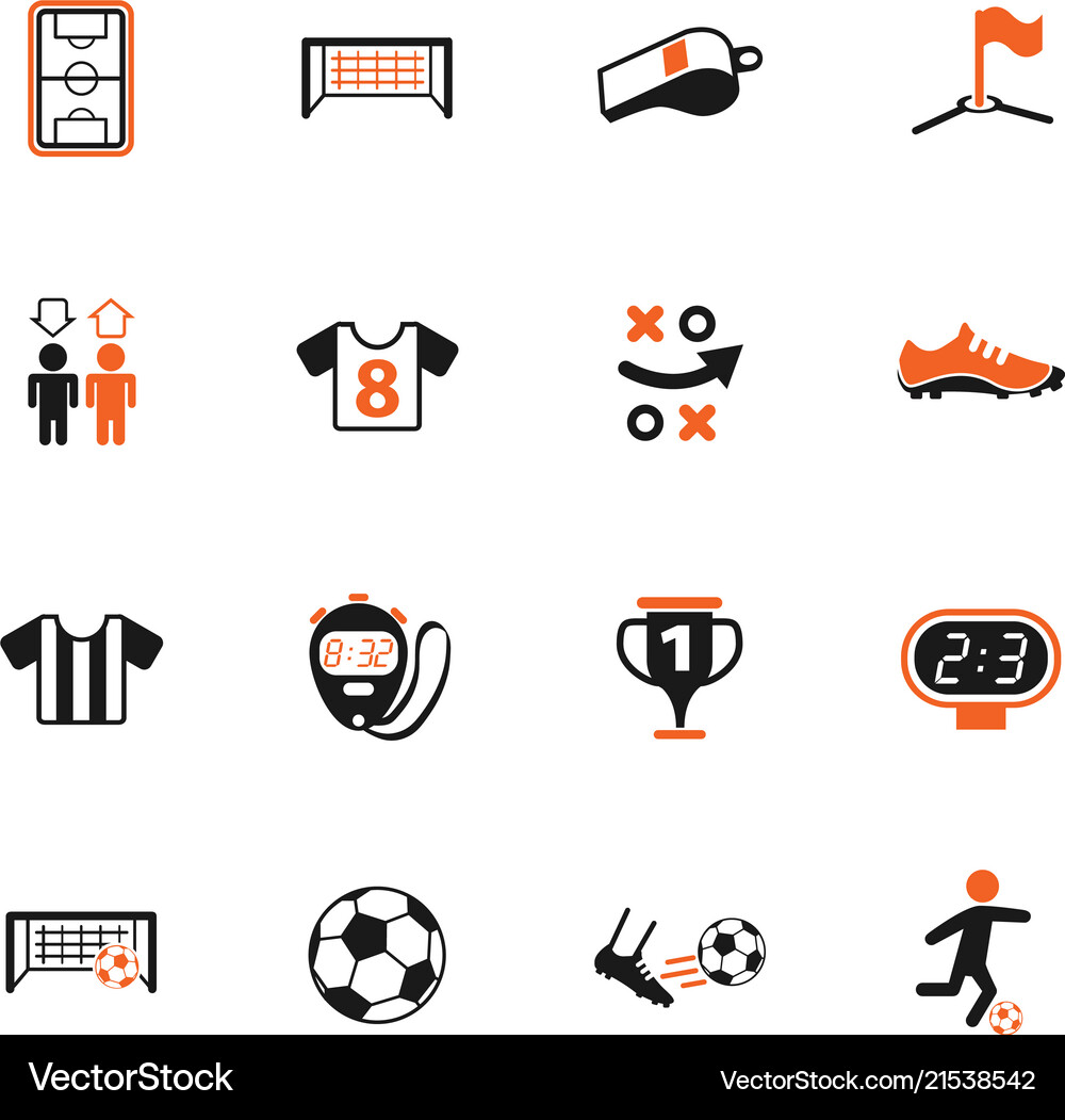 Football color icon set Royalty Free Vector Image