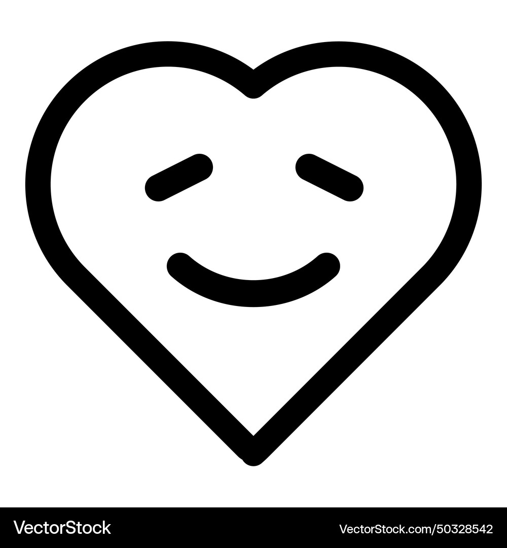 Heart shape emoji flat icon isolated on white Vector Image