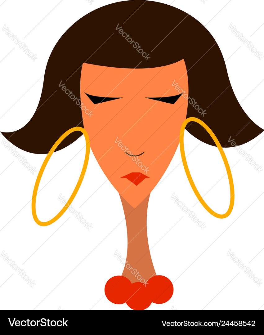 Lady with necklace or color Royalty Free Vector Image