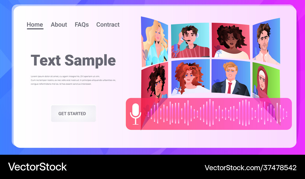 Mix race people communicating voice messages Vector Image