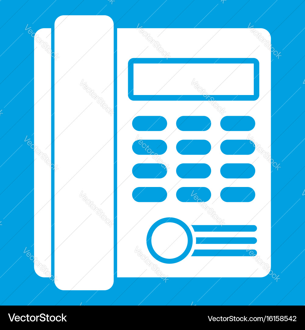 Office business keypad phone icon white Royalty Free Vector