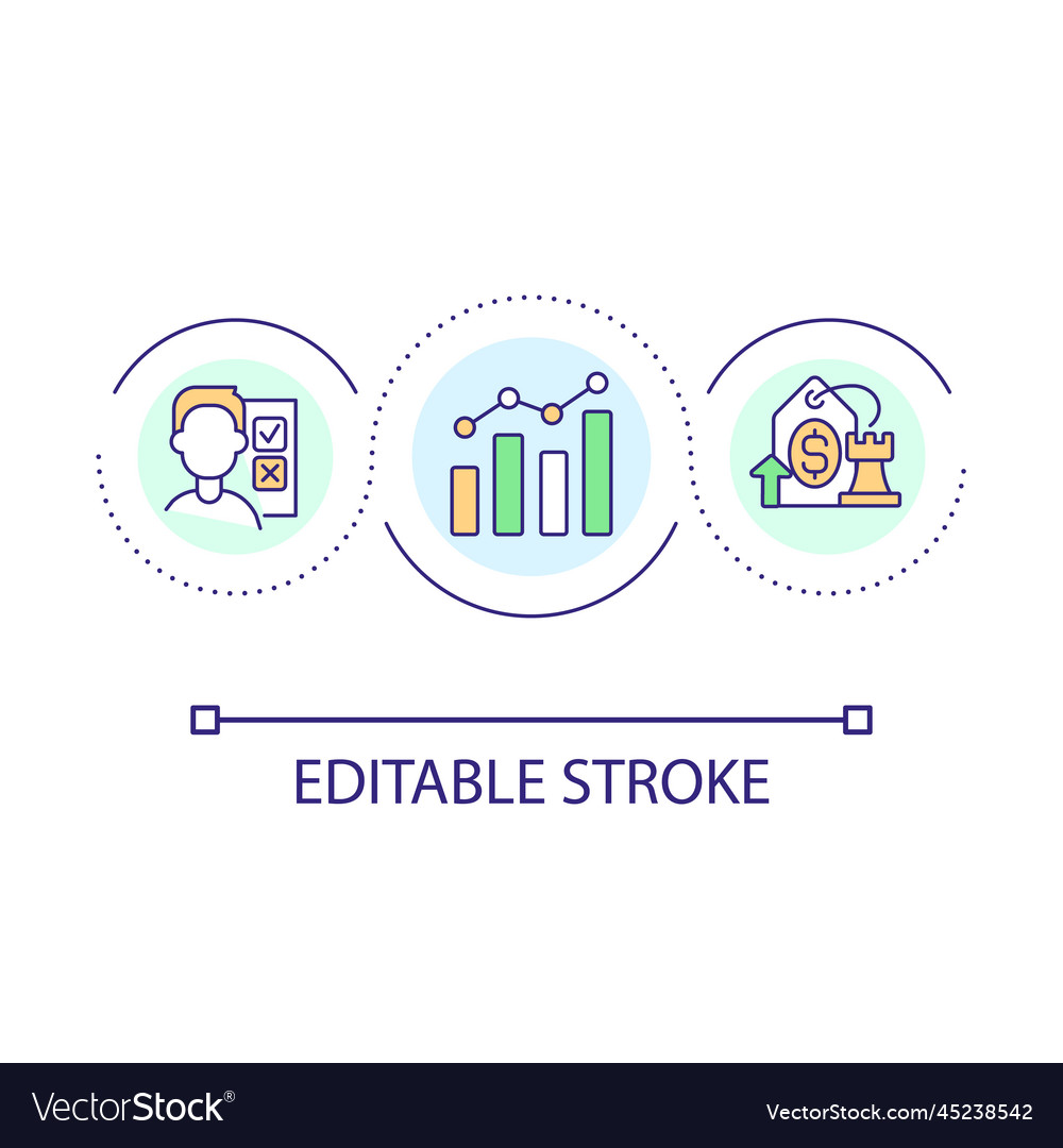 Pricing strategy loop concept icon Royalty Free Vector Image