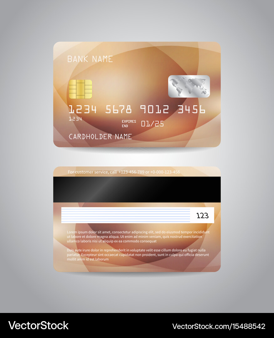 Realistic detailed credit card Royalty Free Vector Image