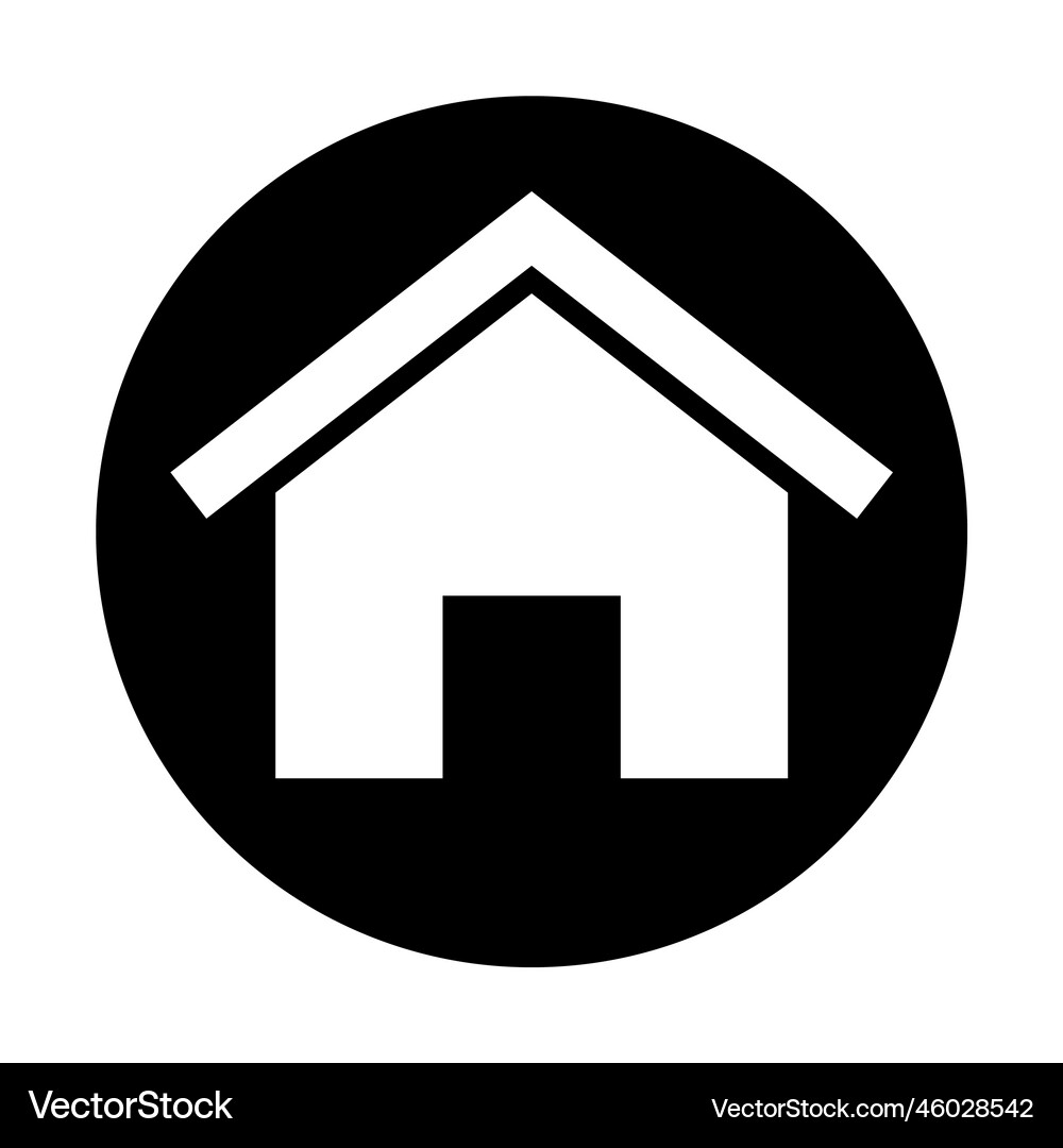 Round house button or home or housing Royalty Free Vector