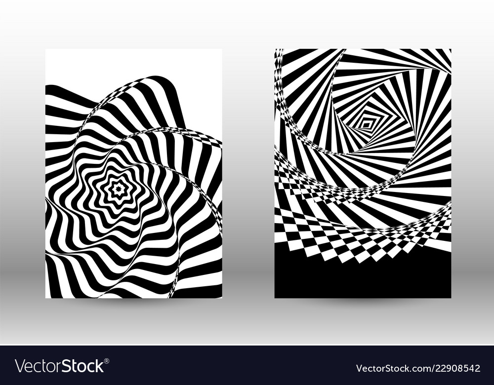 Set of abstract patterns with distorted lines Vector Image