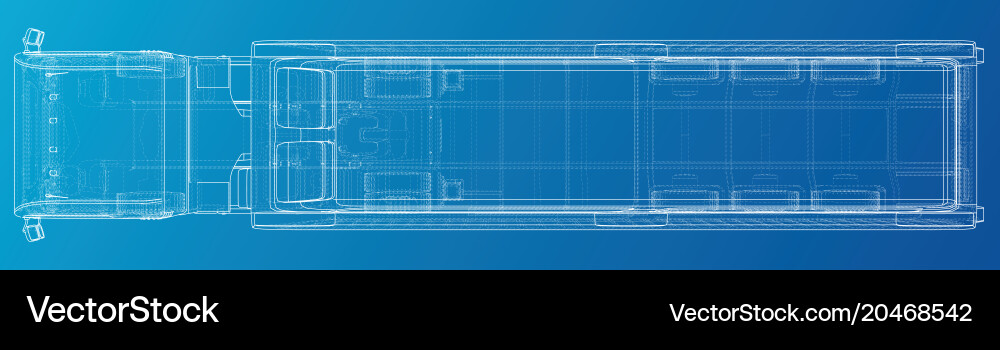 Top view line construction machinery truck Vector Image