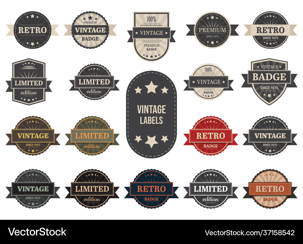 Vintage labels design isolated on white background