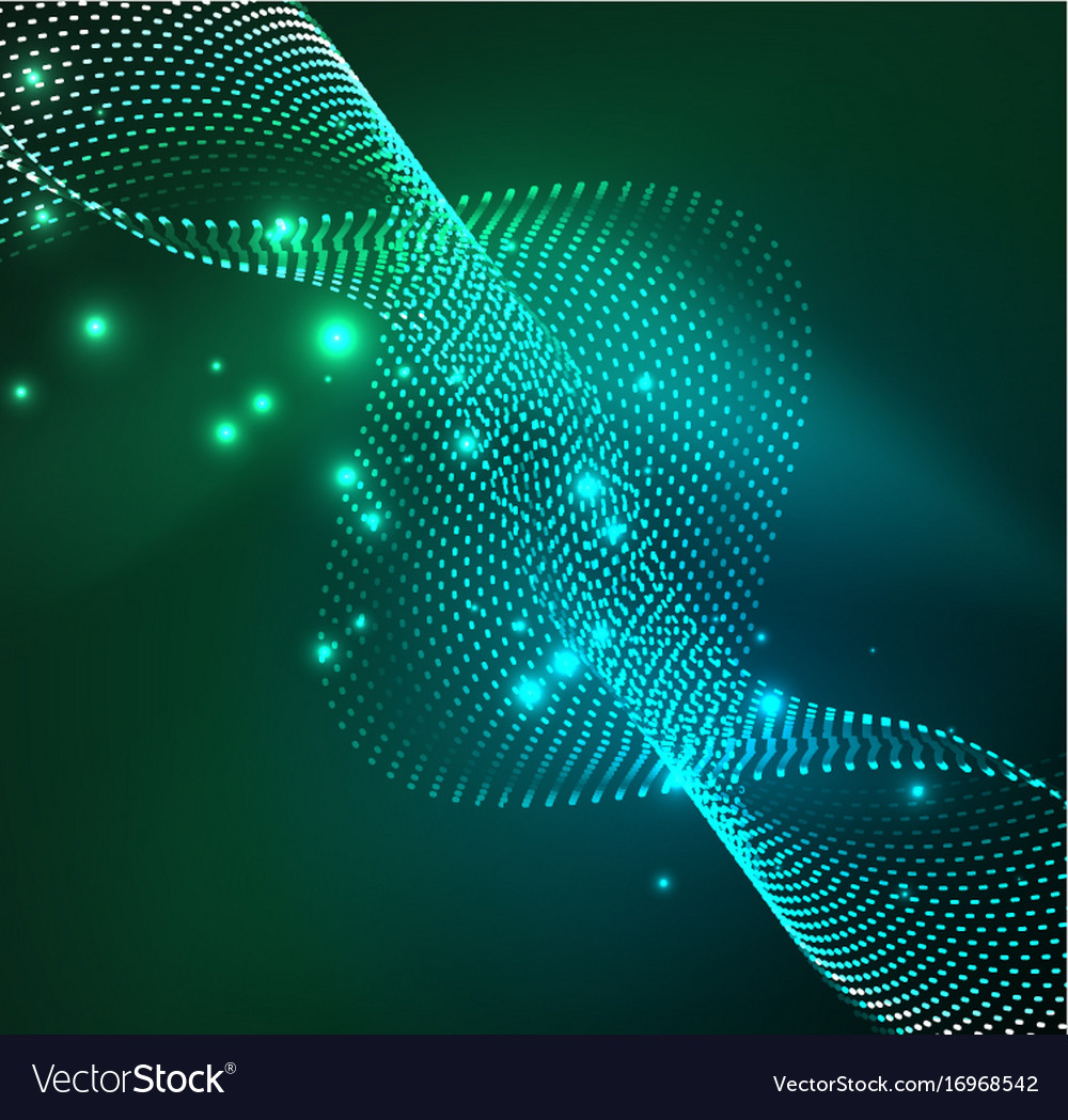 Wave particles background Royalty Free Vector Image