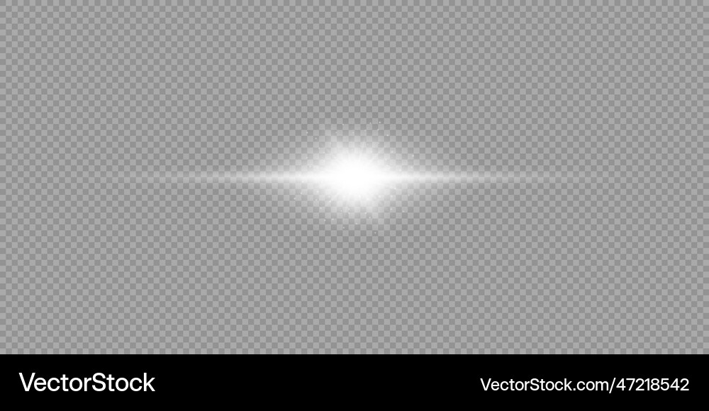 White horizontal light effect of lens flares Vector Image