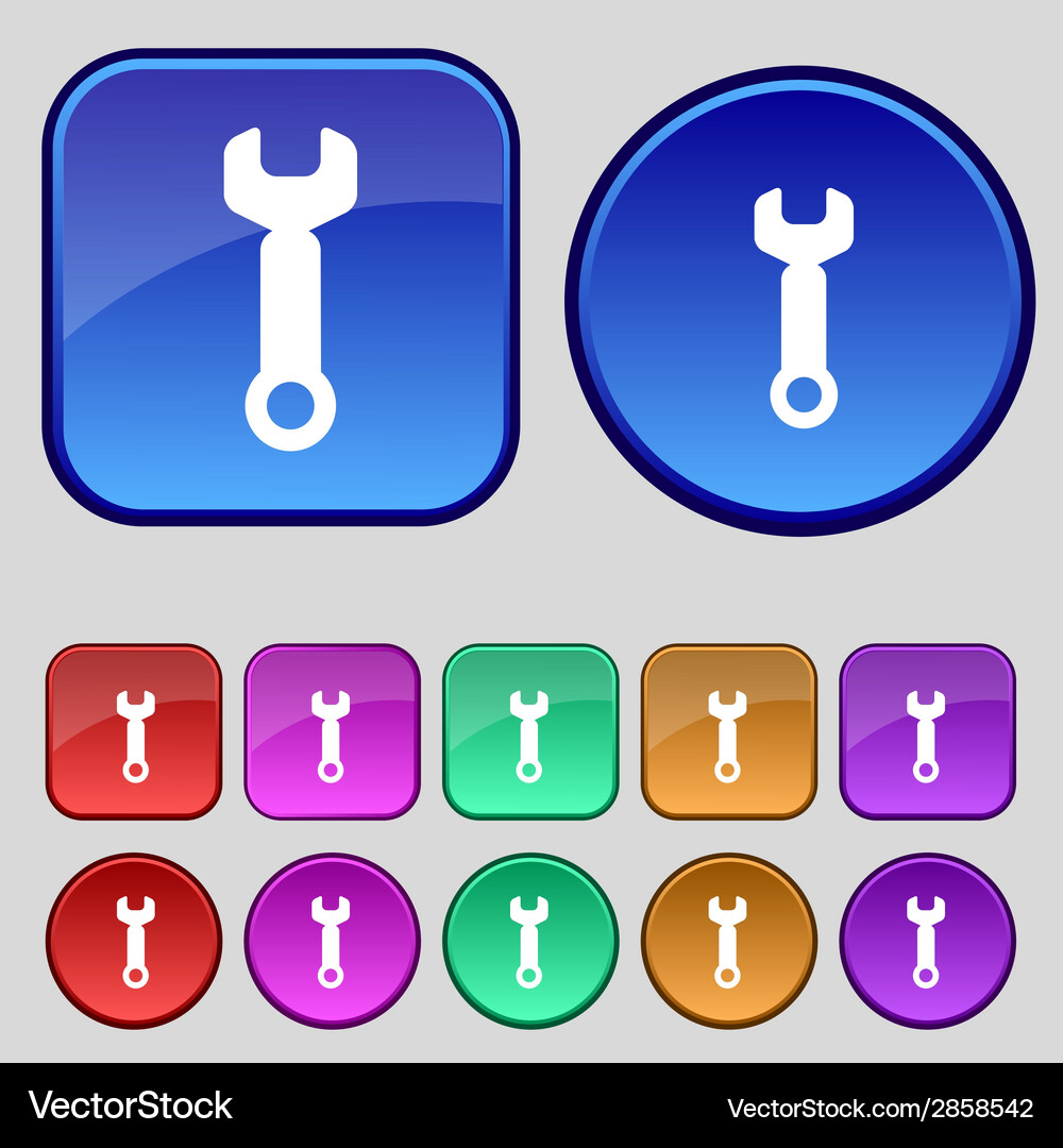 Wrench key sign icon service tool symbol set Vector Image