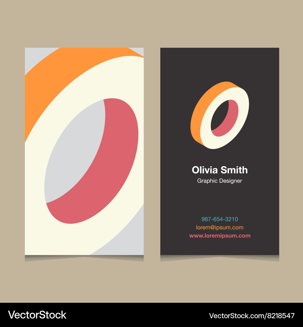 Business card letter o Royalty Free Vector Image