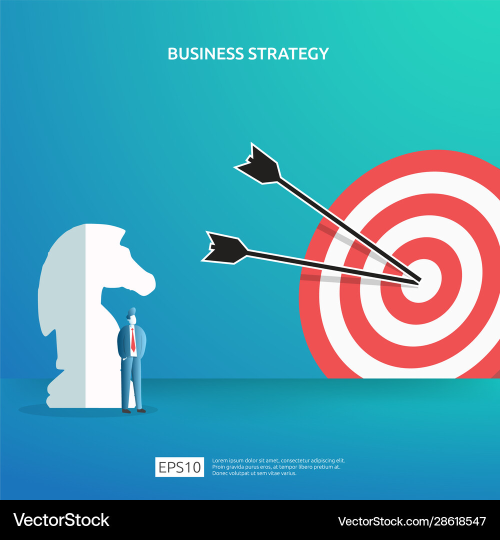 Business goal achievement vision and plan concept Vector Image