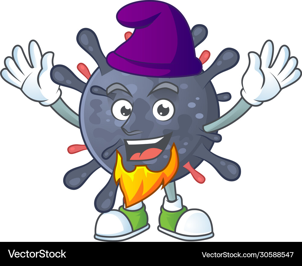 Cartoon coronavirus epidemic performed as an elf Vector Image