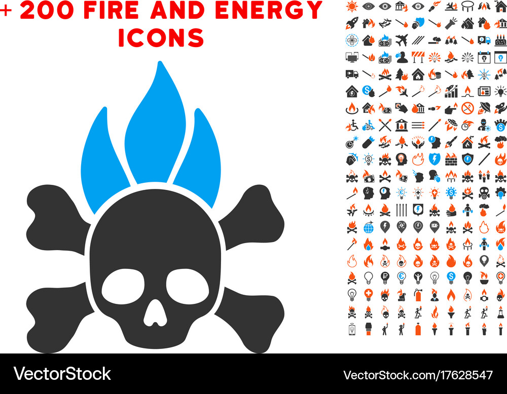 Death fire icon with bonus clipart Royalty Free Vector Image