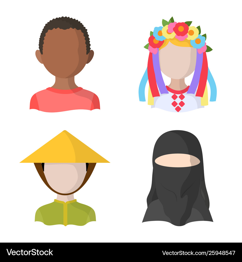 Design nation and race symbol set Royalty Free Vector Image