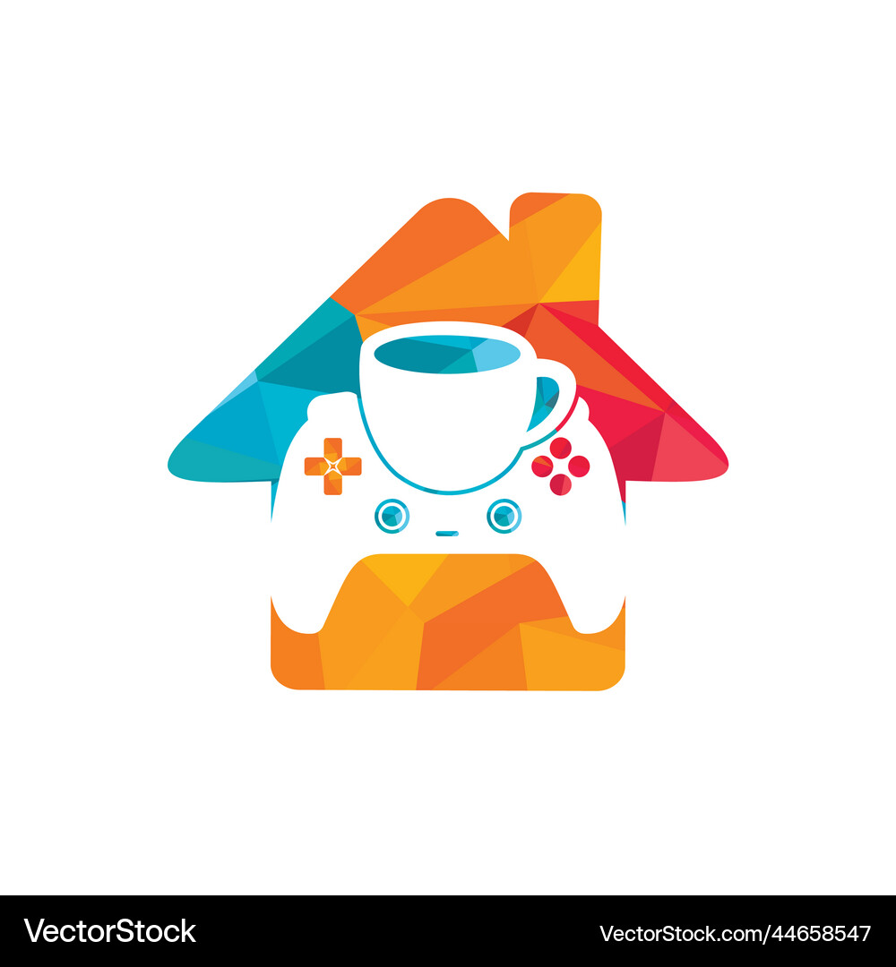 Gamer cafe logo design template Royalty Free Vector Image