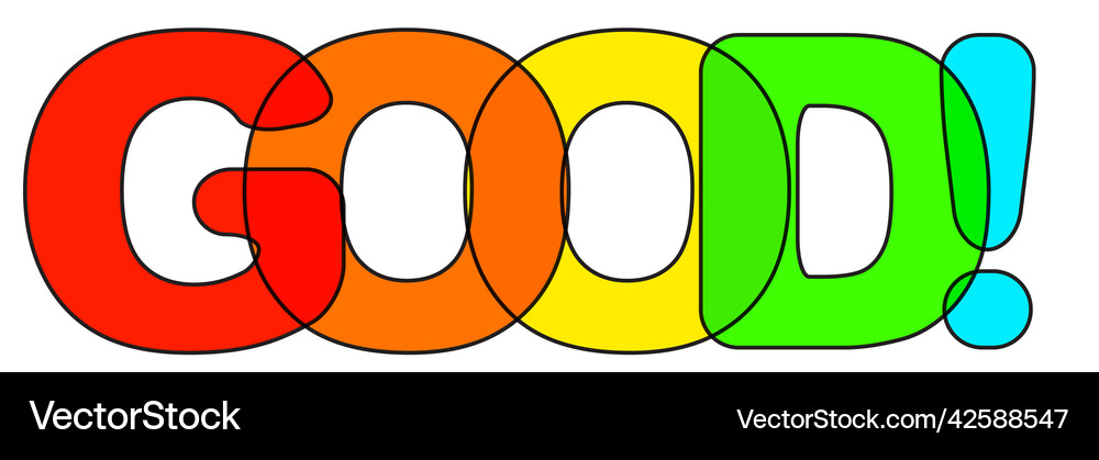 Good rainbow text positive spectrum word Vector Image