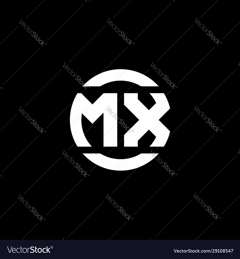 Mx logo monogram isolated on circle element Vector Image