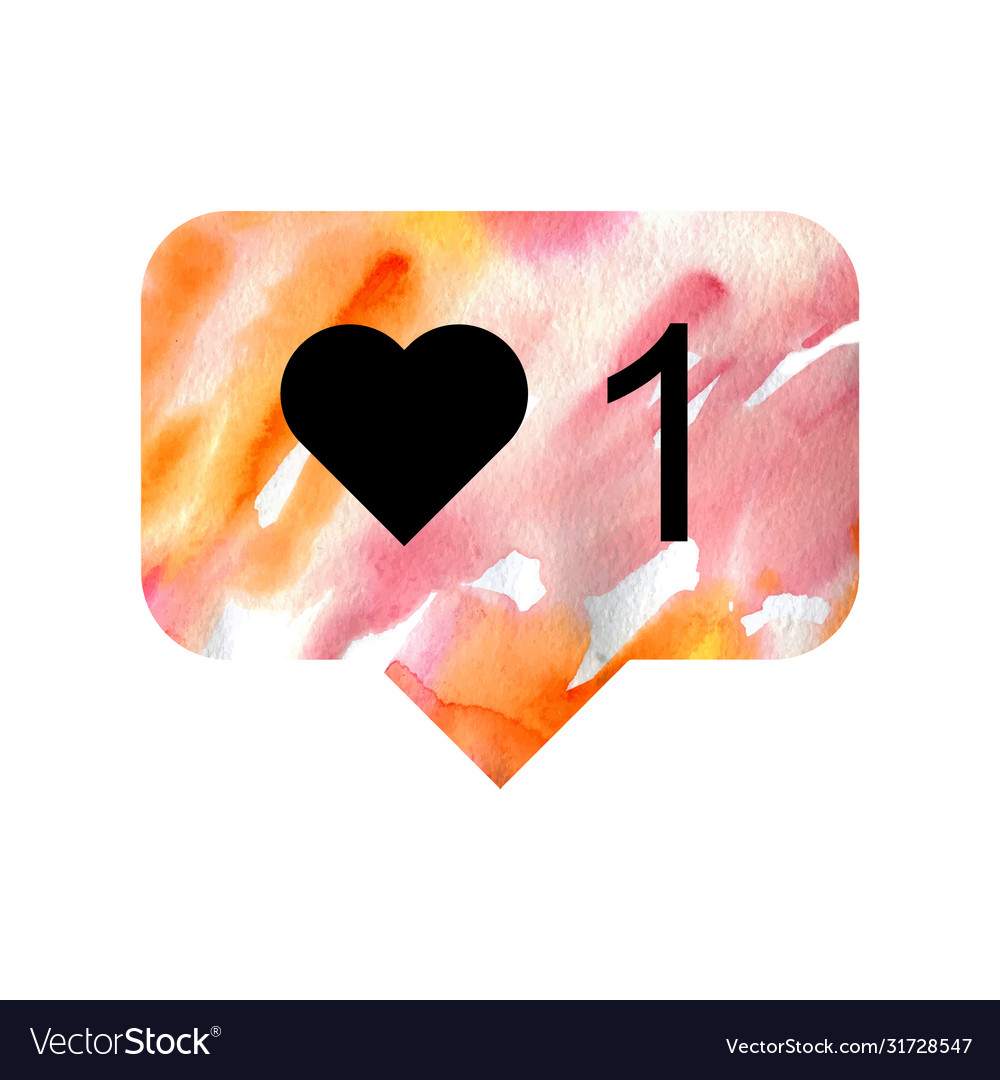 New counter notification watercolor icon follower Vector Image
