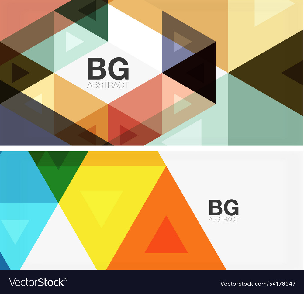 Set mosaic triangle pattern abstract Royalty Free Vector