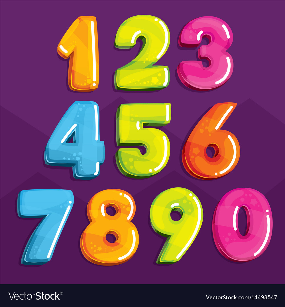 Set Of Color Numbers Royalty Free Vector Image