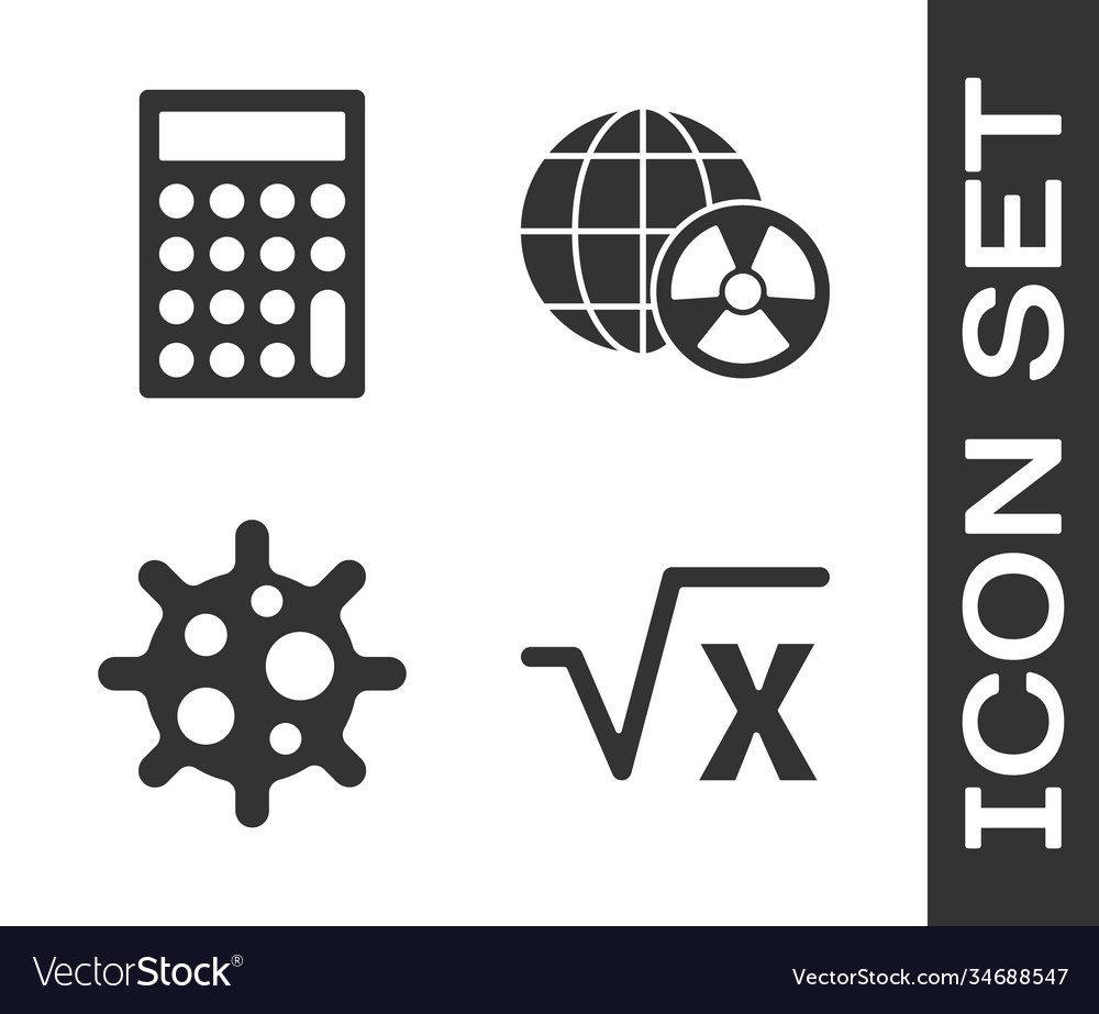 Set square root x glyph calculator virus Vector Image Set square root x glyph calculator virus Vector Image