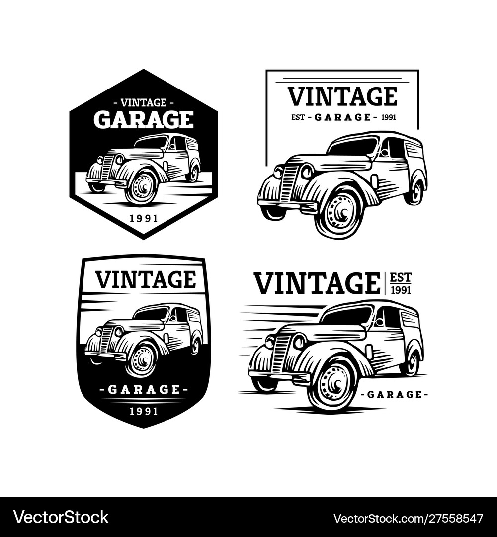 Vintage car garage sign Royalty Free Vector Image