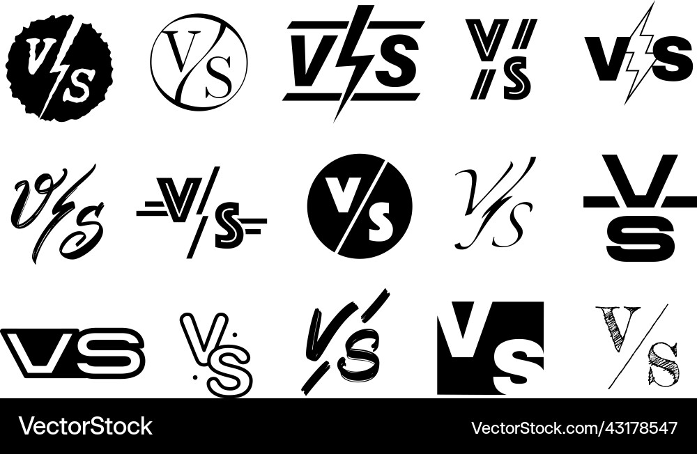 Vs icons versus comparison tag duel sign Vector Image