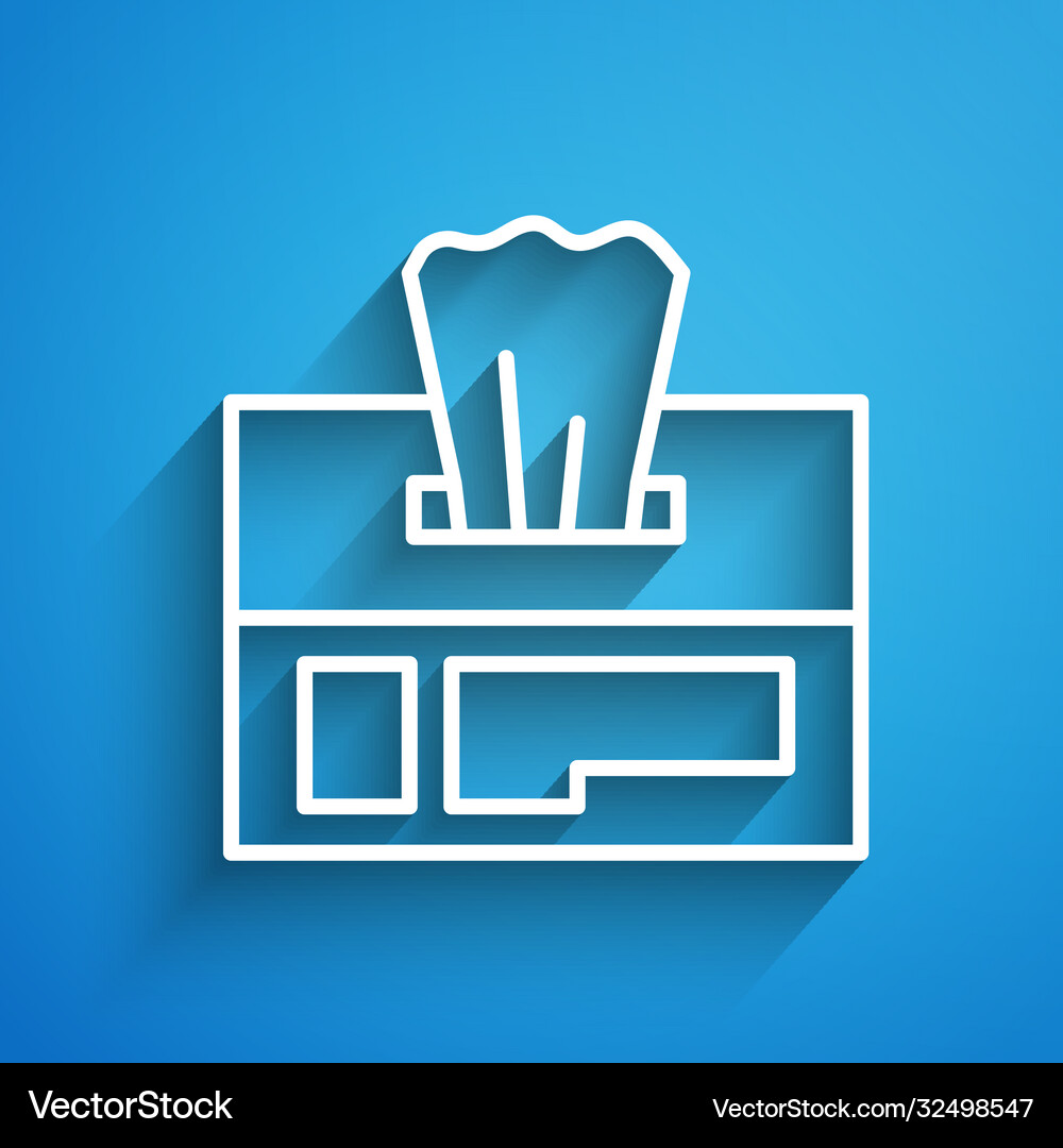 White line wet wipe pack icon isolated on blue Vector Image