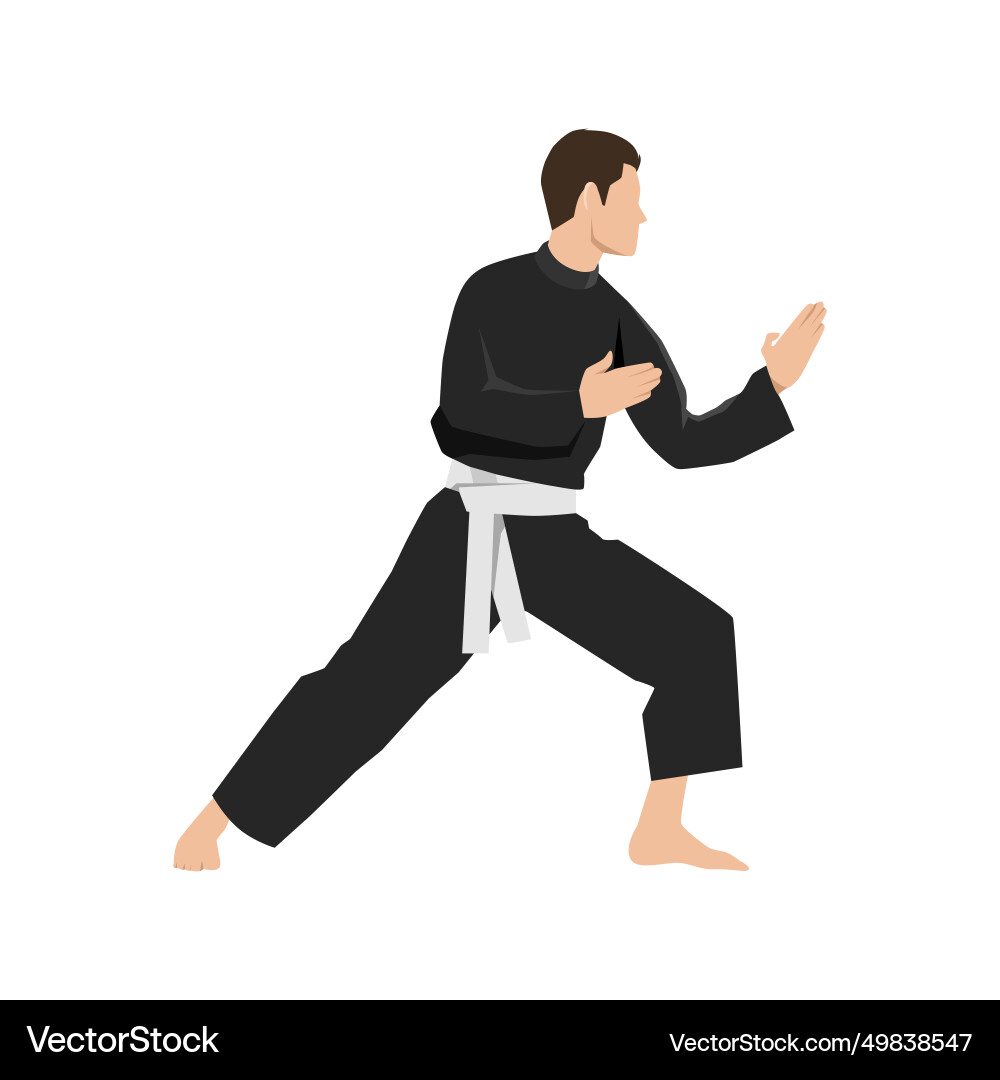 Young man doing pencak silat martial arts combat Vector Image