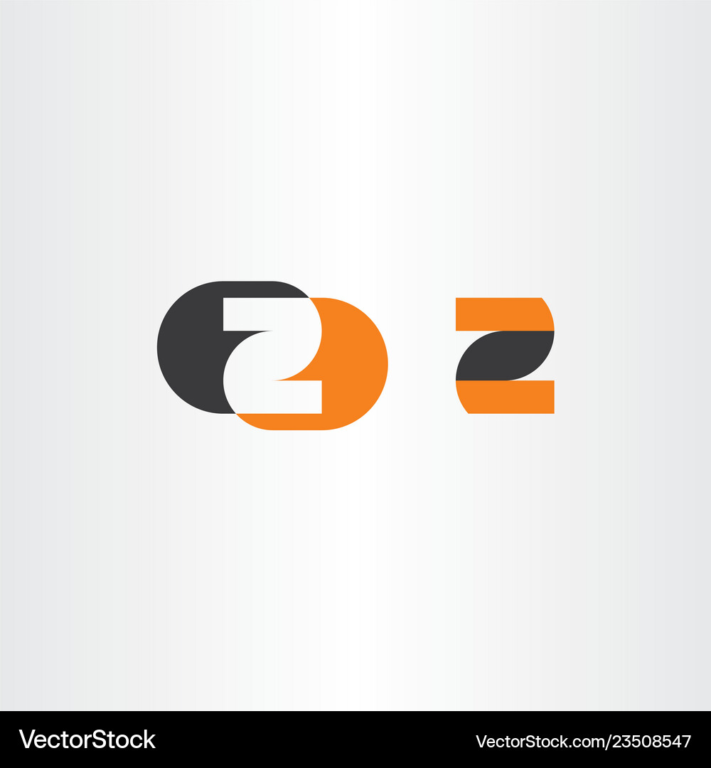 Z logotype black orange icon symbol Royalty Free Vector