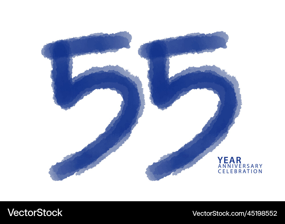 55 year anniversary celebration blue color Vector Image