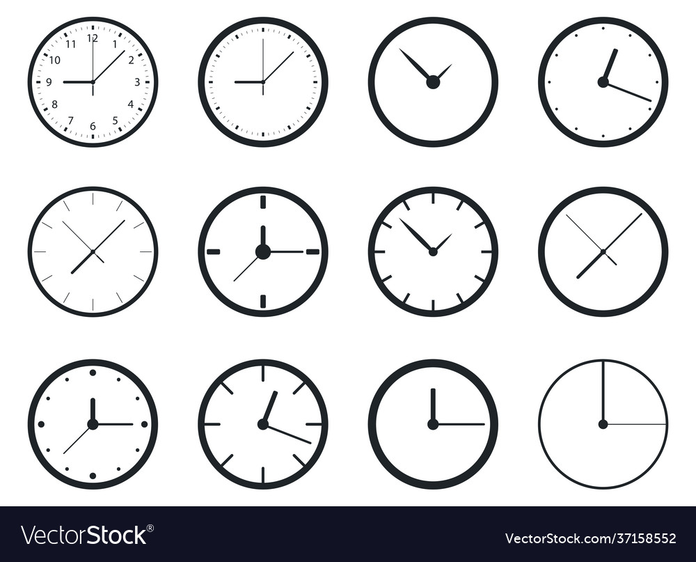 Clock design isolated on background Royalty Free Vector