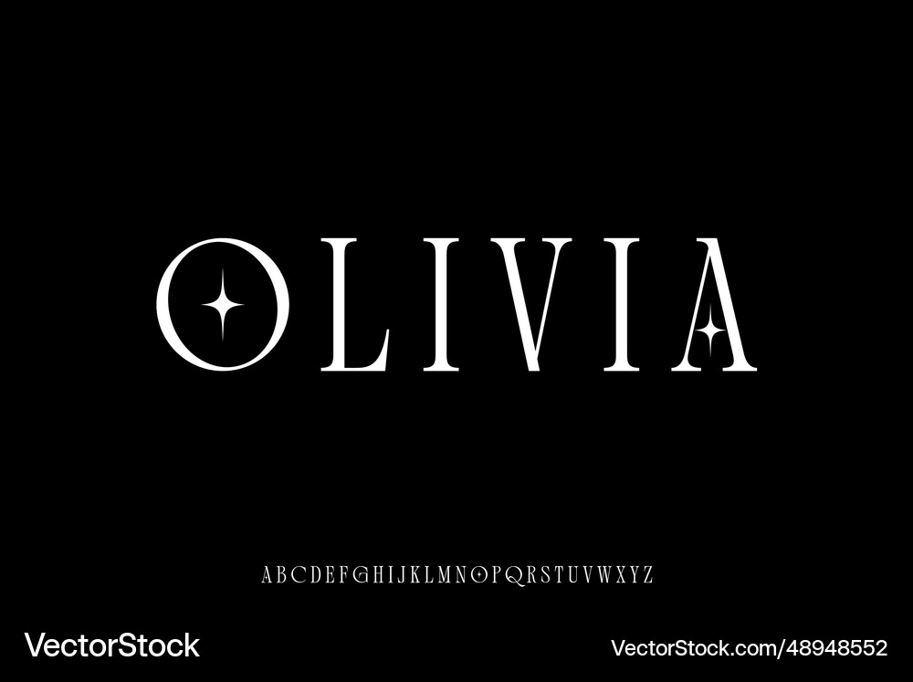 Elegant luxury condensed serif alphabet display Vector Image