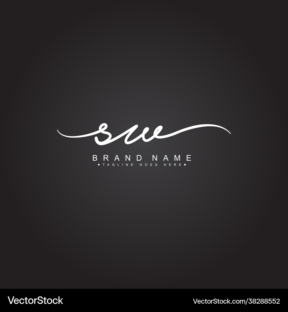 Initial letter sw logo - handwritten signature Vector Image