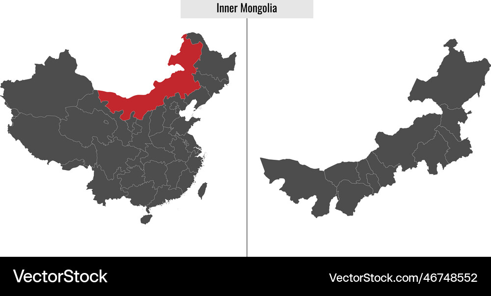 Map of inner mongolia province china Royalty Free Vector