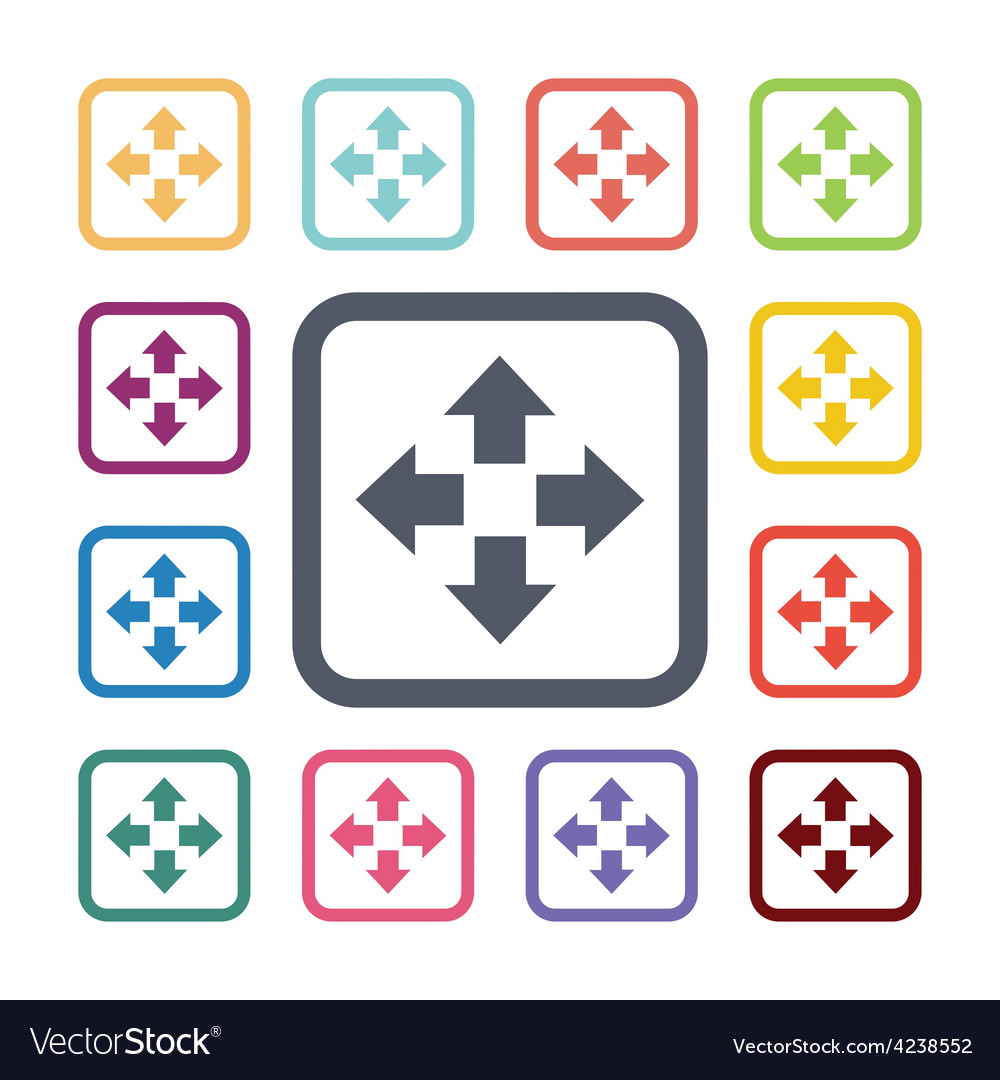 Move flat icons set Royalty Free Vector Image - VectorStock