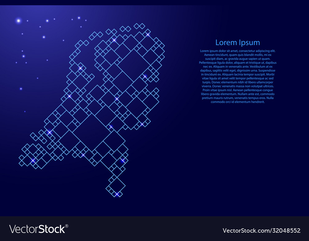 Netherlands map from blue pattern from a grid Vector Image